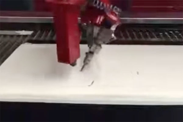 Waterjet cutting of an aerospace silicone foam rubber sheet - Waterjet ... Waterjet cutting of an aerospace silicone foam rubber sheet - Waterjet ...
